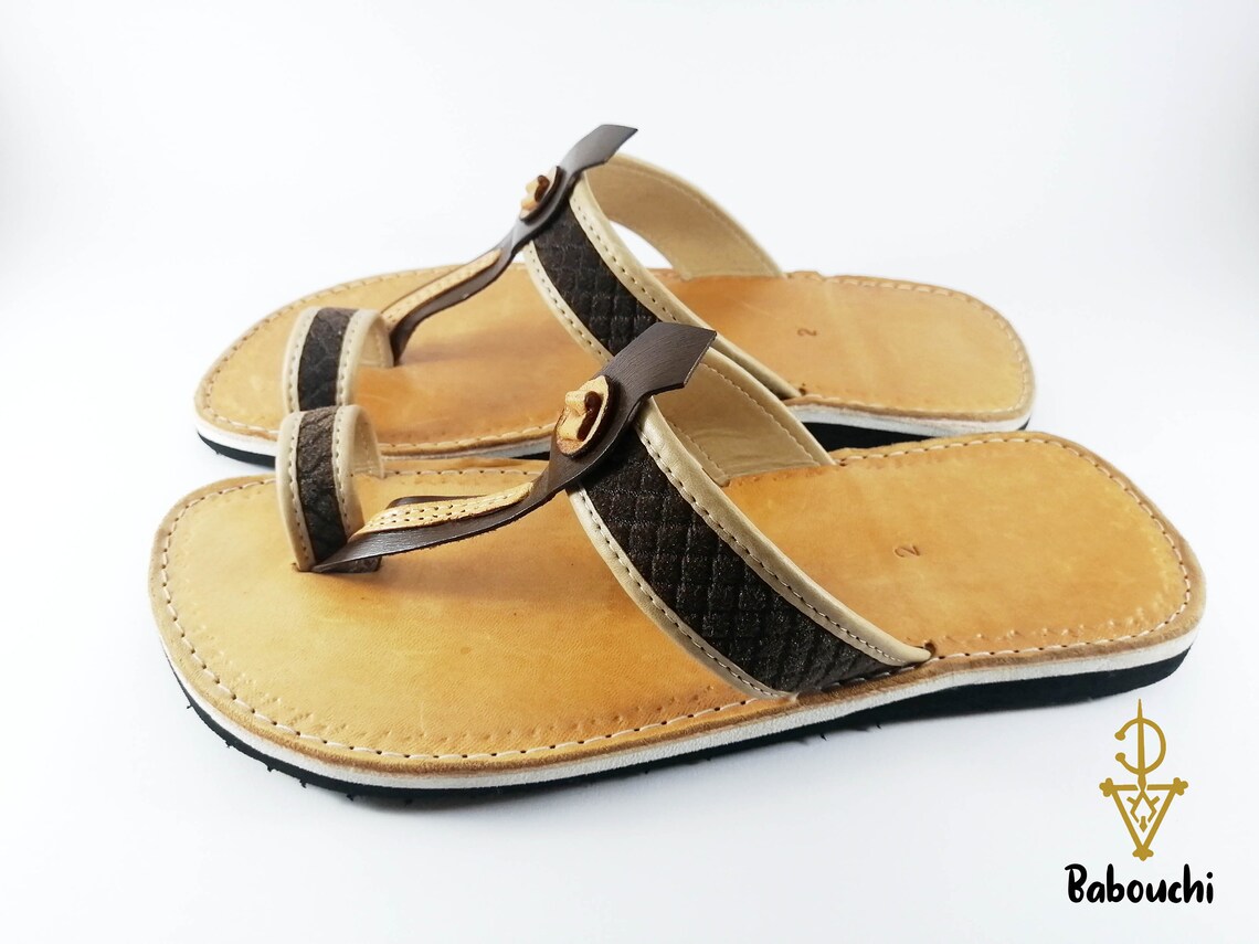 Handmade Moroccan Leather Sandals | Embroidered Detail - Etsy