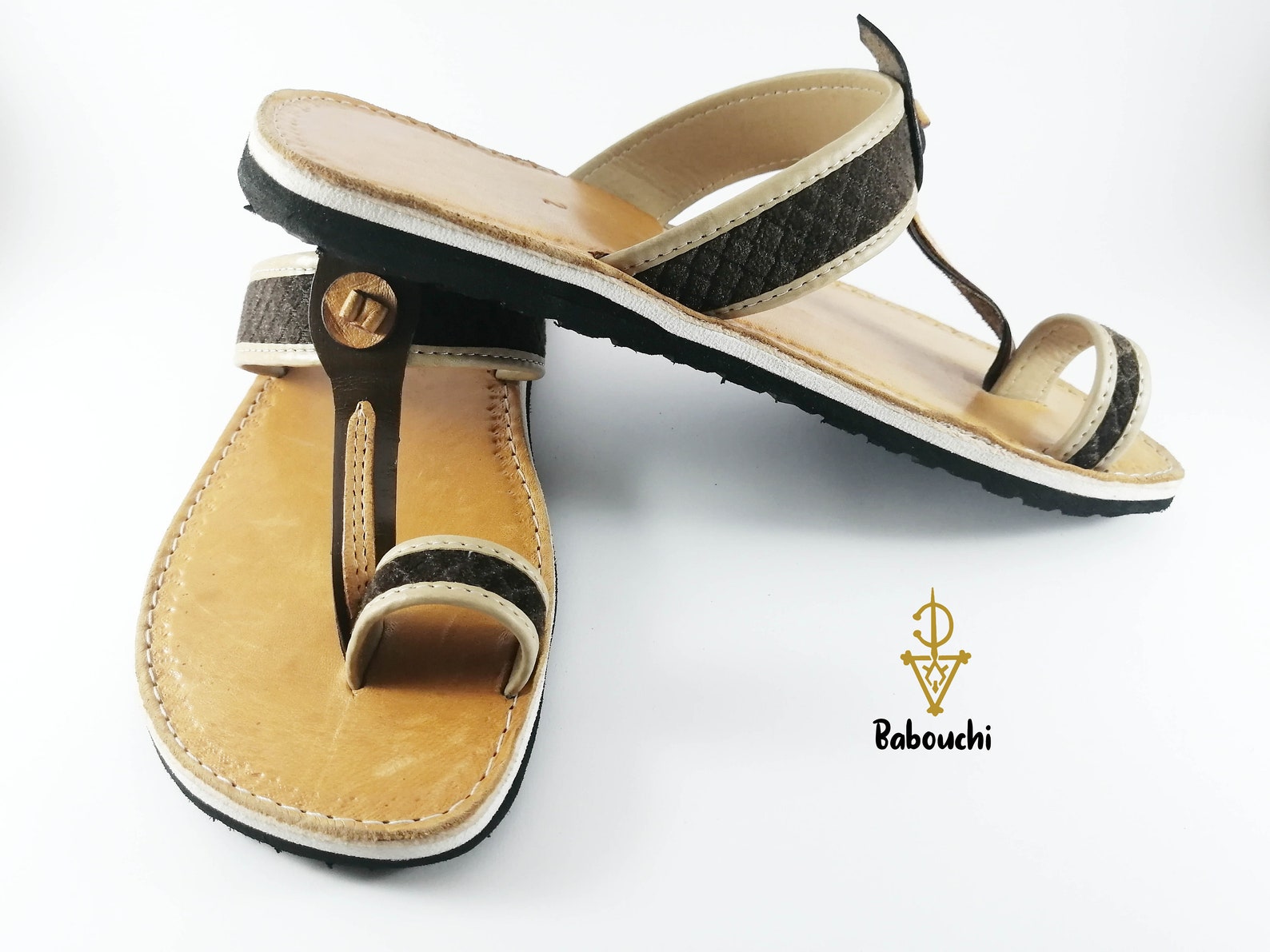 Handmade Moroccan Leather Sandals | Embroidered Detail - Etsy