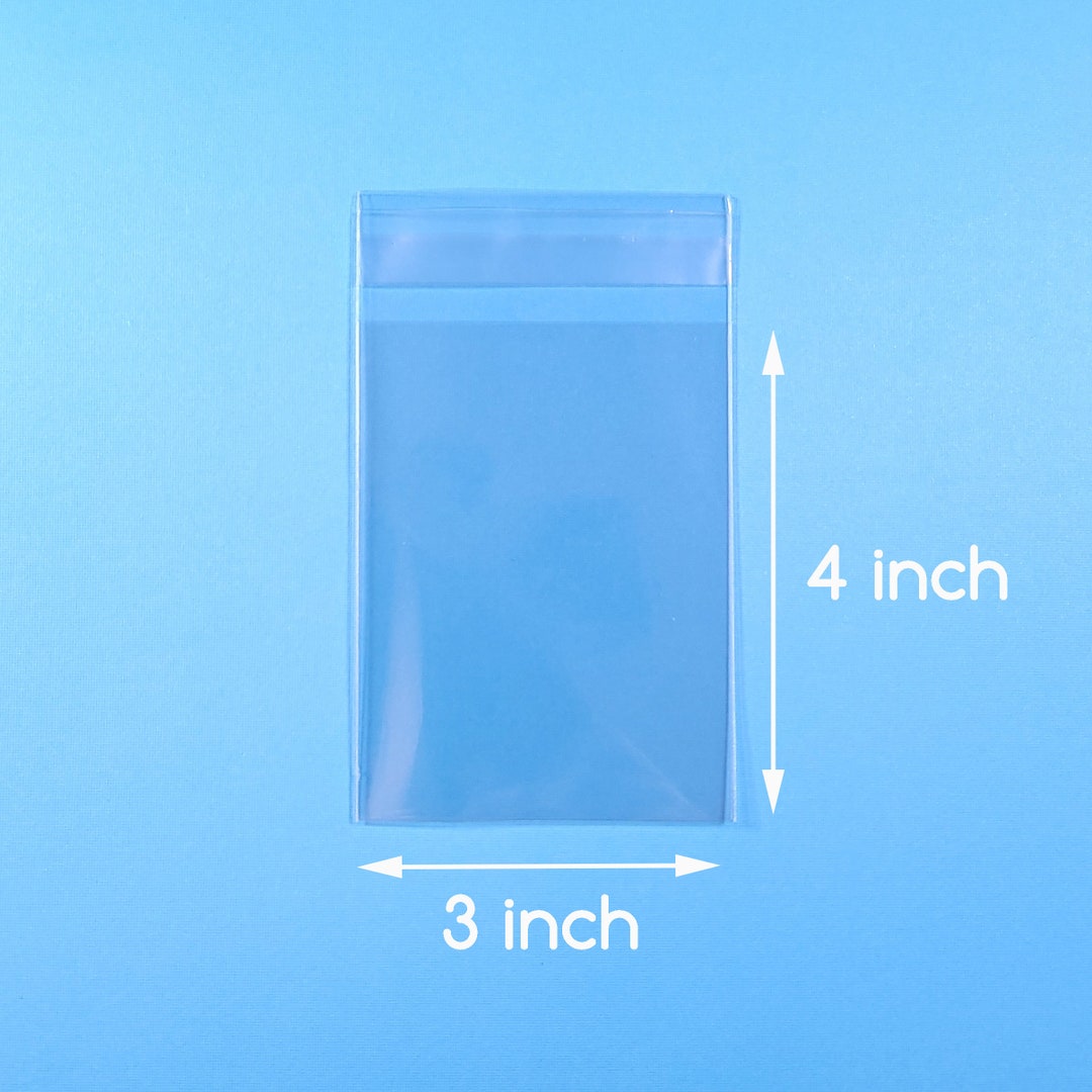 100 3x4 Inch Clear Cello Bag Self Sealable Bag Cellophane Packaging - Etsy