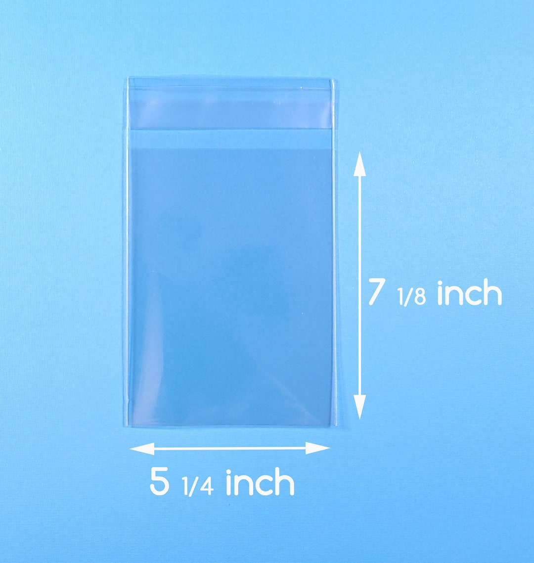 100 5 1/4 X 7 1/8 Inch Clear Cello Bag Self Sealable Bag Cellophane ...
