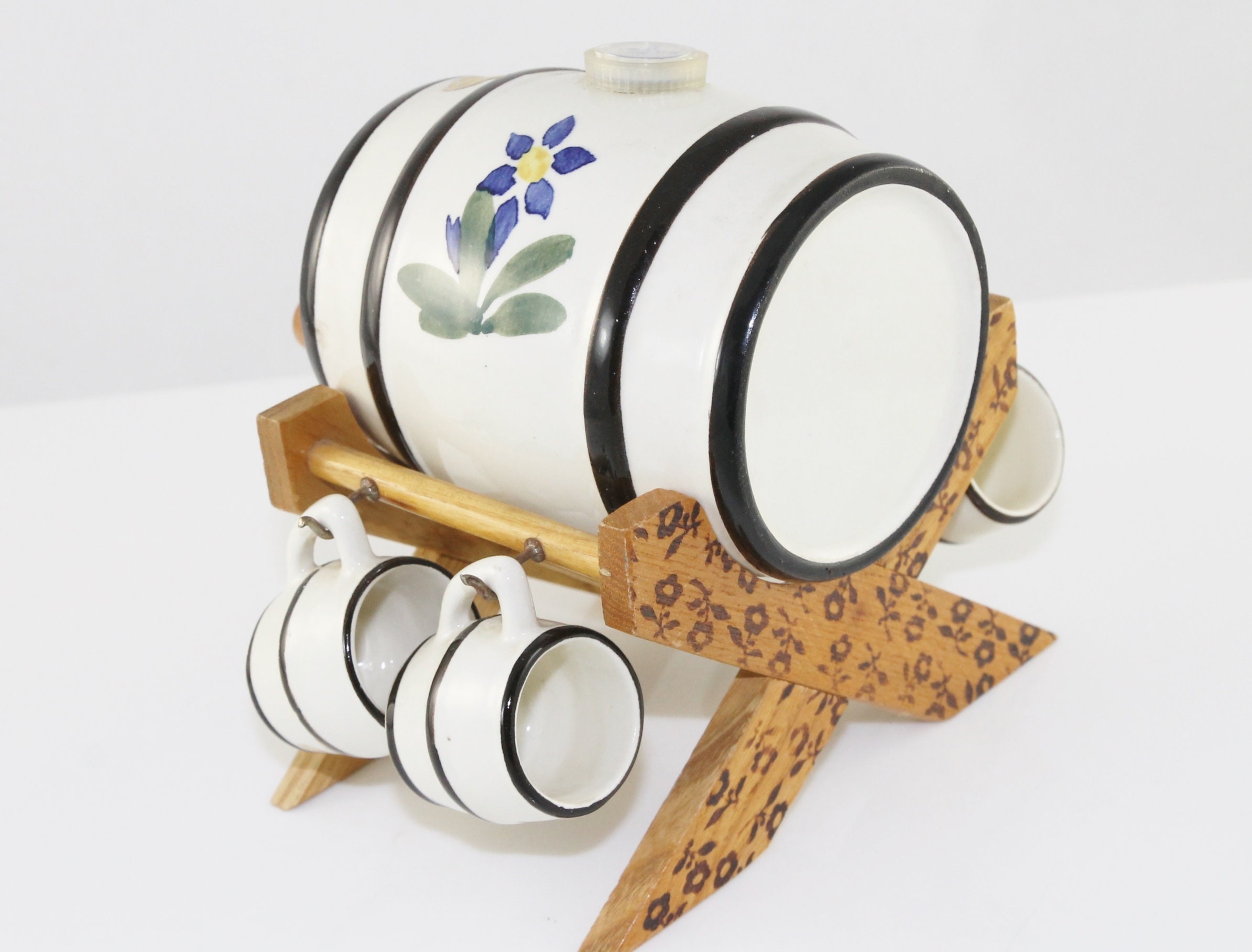 Vintage Ceramic Barrel Cups - Etsy