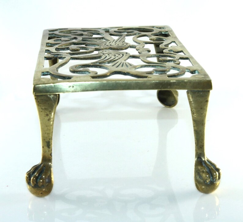 Antique Brass Trivet Table - Etsy