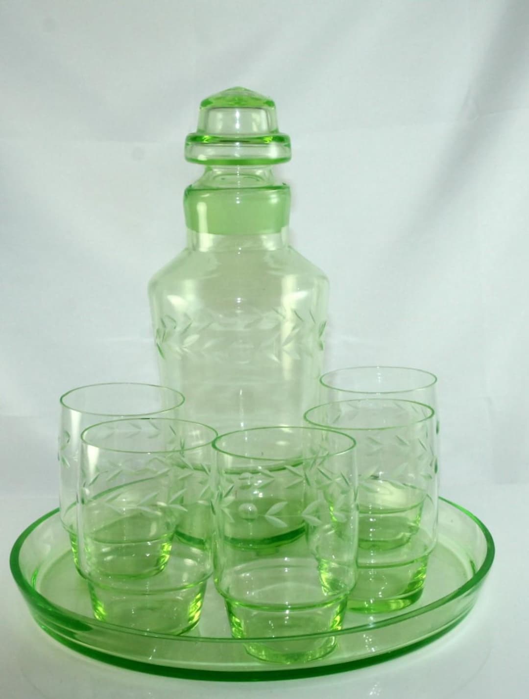 Art Deco Uranium Annagreen Bar/cocktailset - Etsy