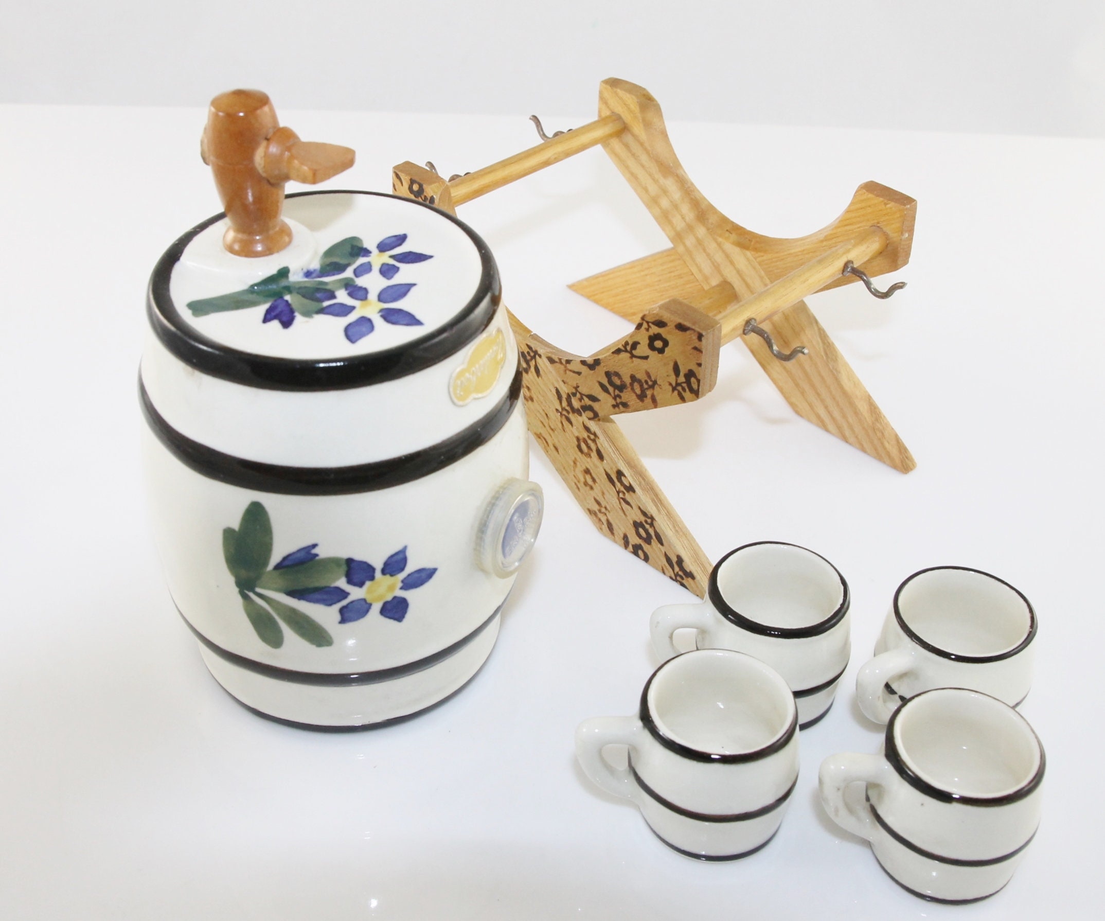 Vintage Ceramic Barrel Cups - Etsy