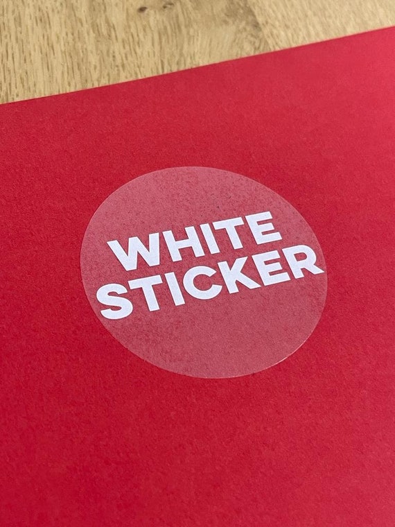 Personalised WHITE Transparent Stickers Business Waterproof | Etsy