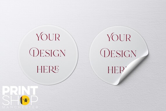 Personalised transparent DIE-CUT Stickers Business Waterproof Tear ...