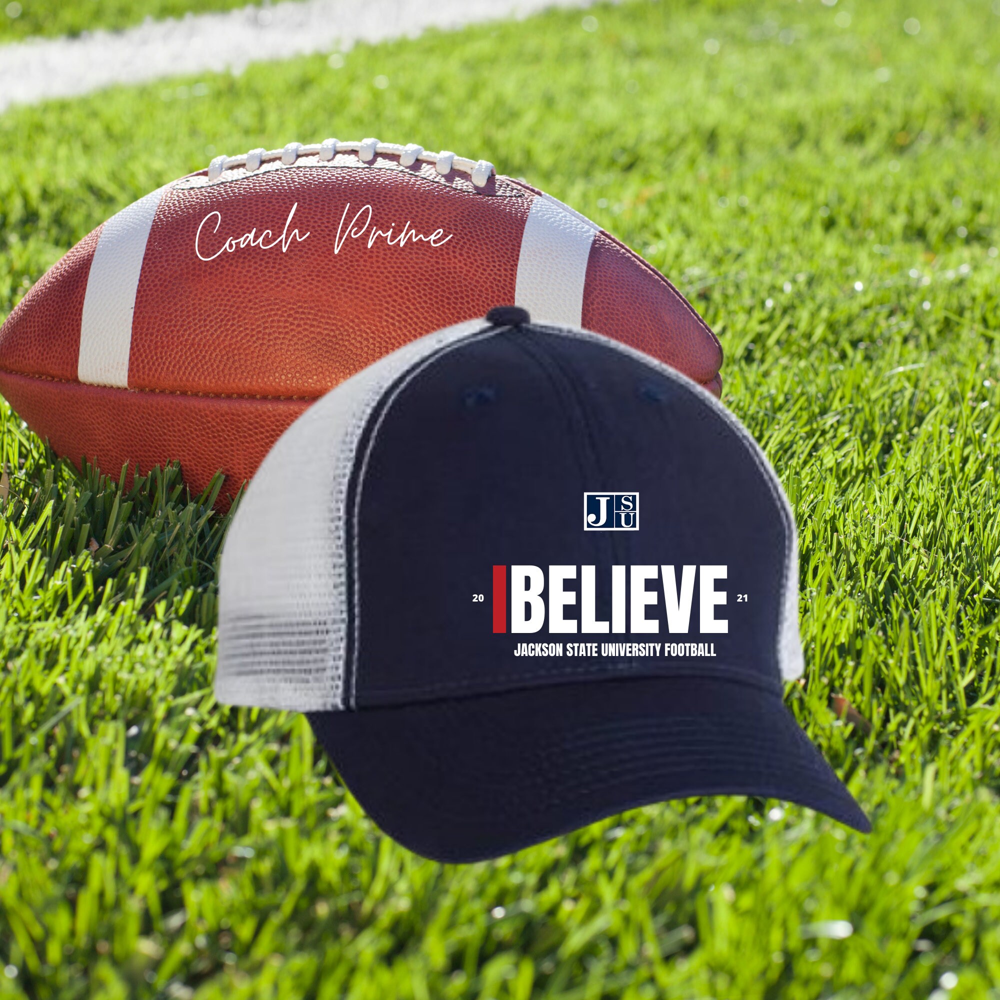 Coach Prime Football Cap I BELIEVE Design New JSU Head | Etsy