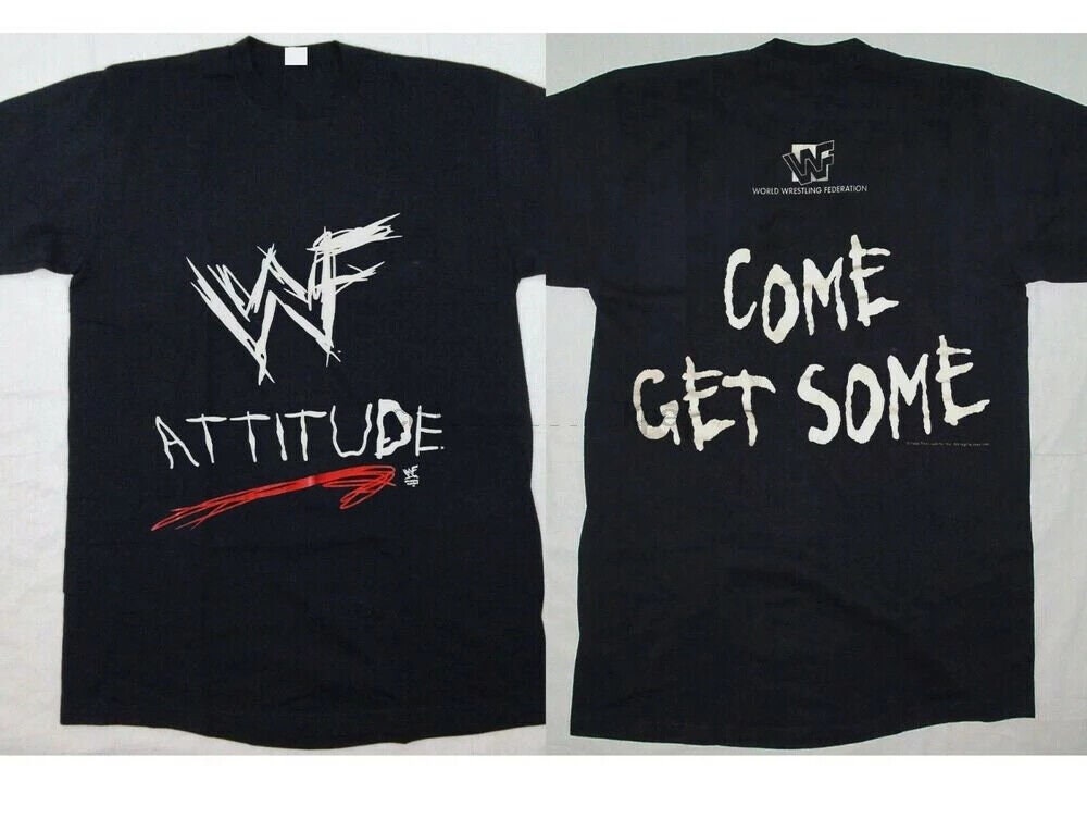 Vtg Wwf Attitude Era Come Get Some 1998 Black T Shirt - Etsy Vtg Wwf Attitude Era Come Get Some 1998 Black T Shirt - Etsy