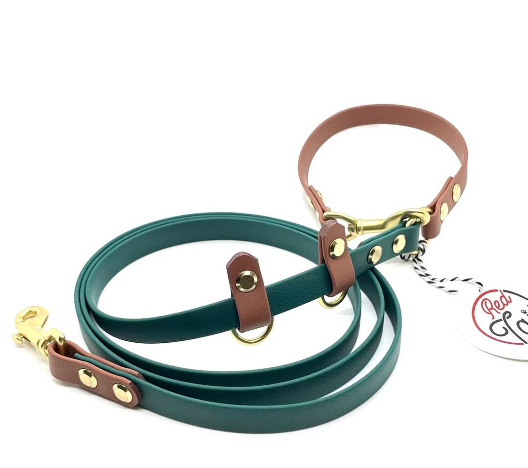 5/8" Forest Green and Brown Multi-purpose Leash - 6ft Long - Euro Lead ...