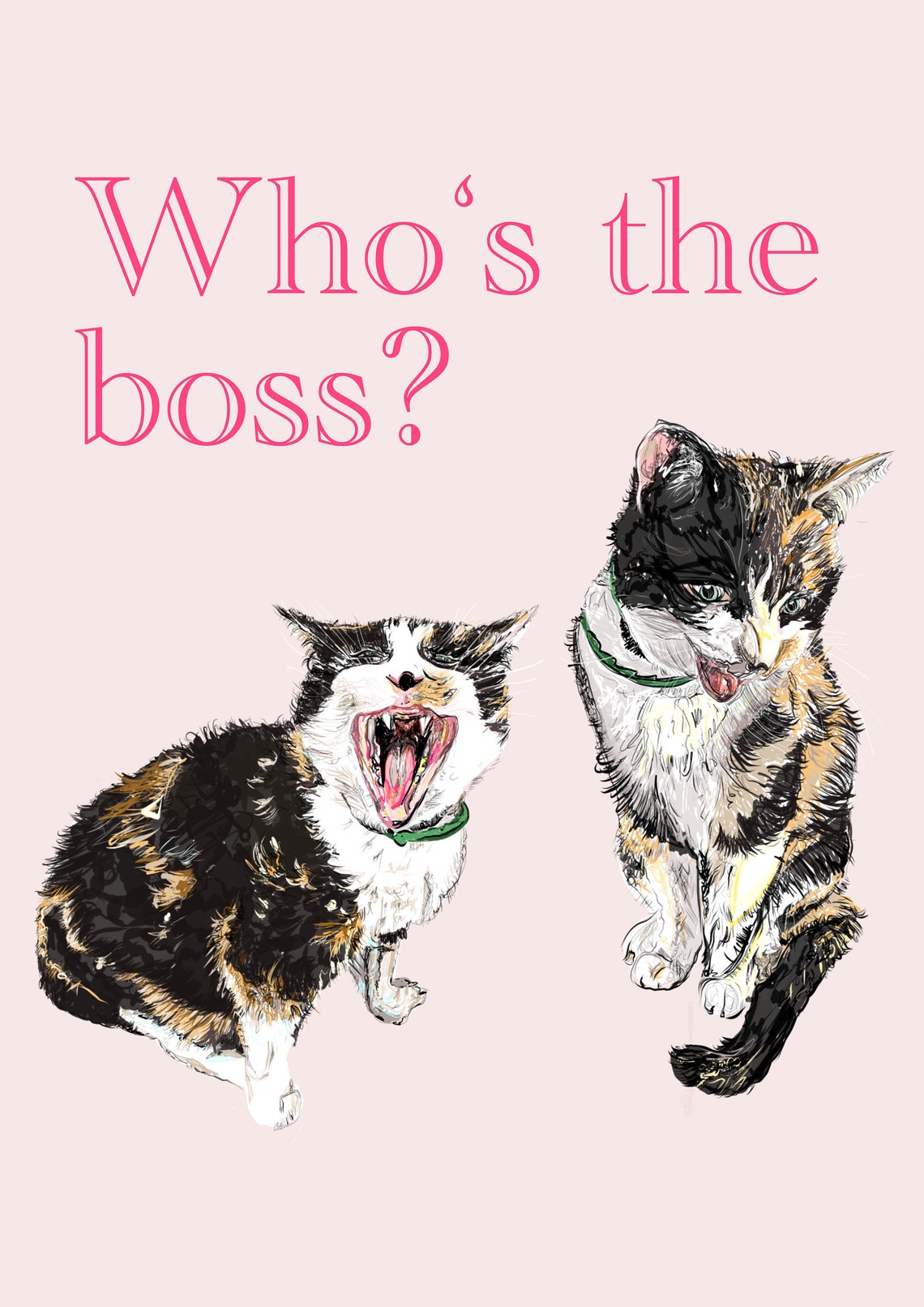 Bossy Cat Art Print on 100% Recycled Paper - Etsy