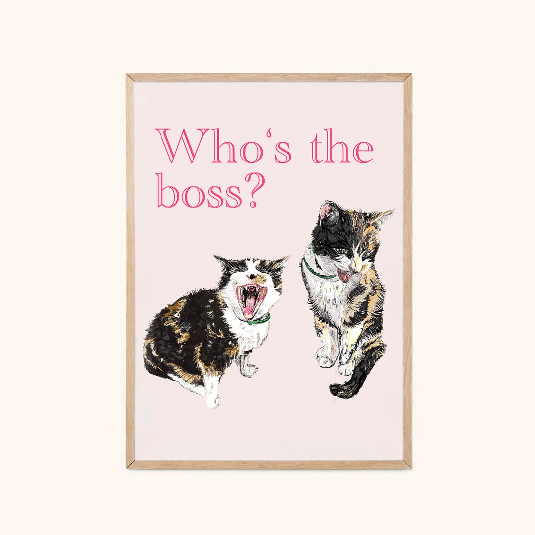 Bossy Cat Art Print on 100% Recycled Paper - Etsy