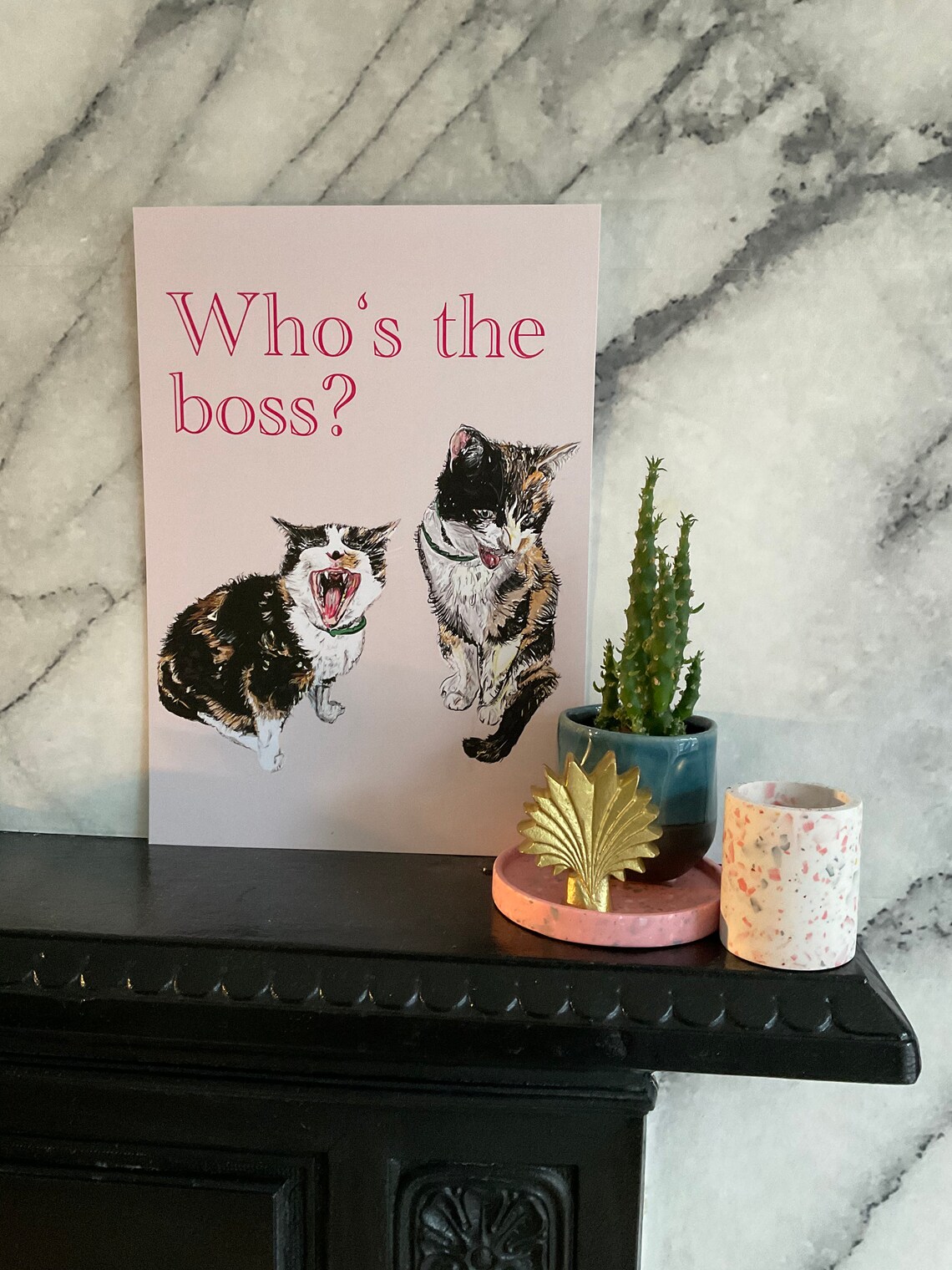 Bossy Cat Art Print on 100% Recycled Paper - Etsy