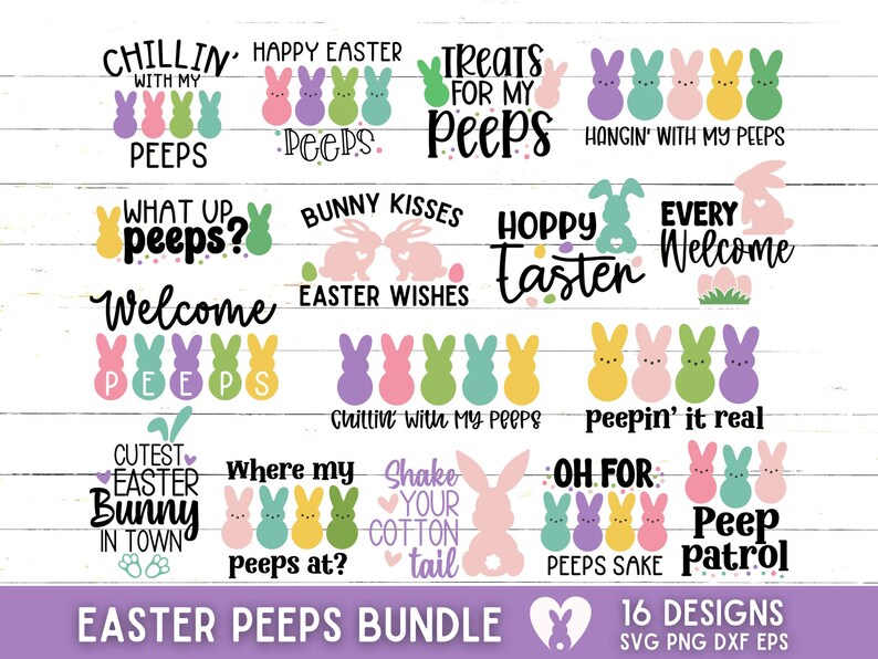 Easter Peeps Svg, Kids Easter Svg, Easter Bunny Svg, Easter Bundle Svg ...