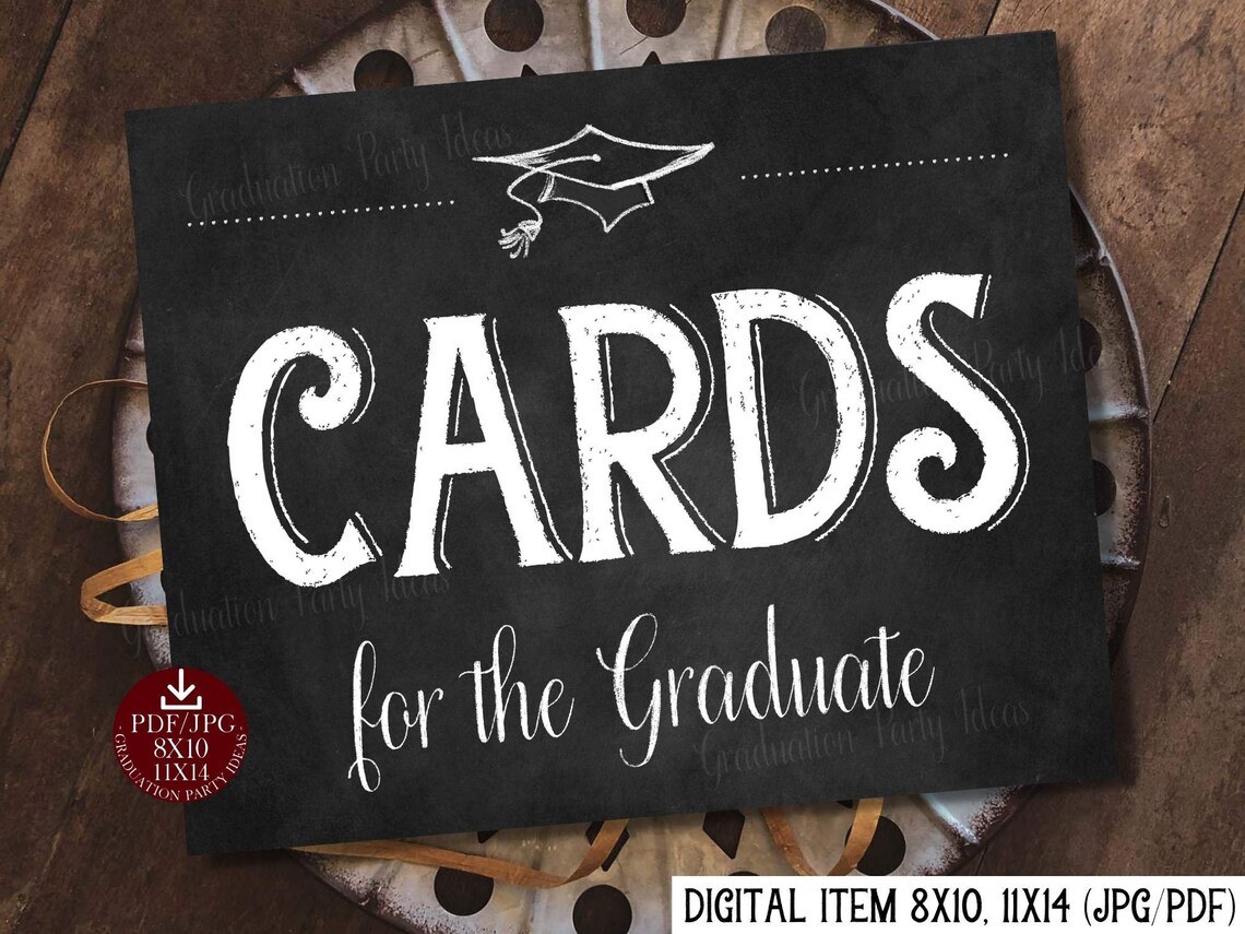 Cards for the Graduate Sign PRINTABLE Chalkboard - Etsy