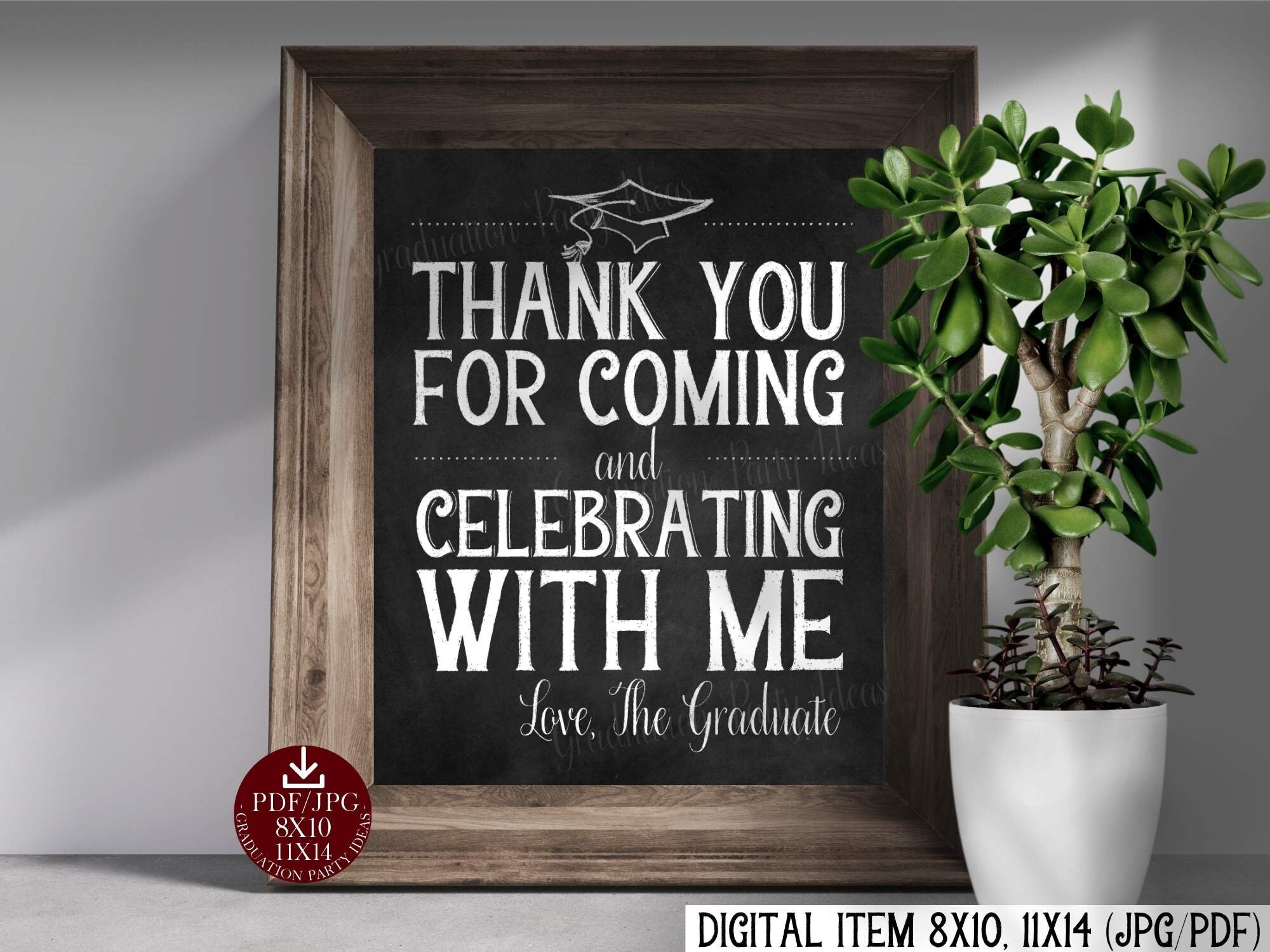 Thank You for Coming and Celebrating With Me Sign PRINTABLE Chalkboard ...