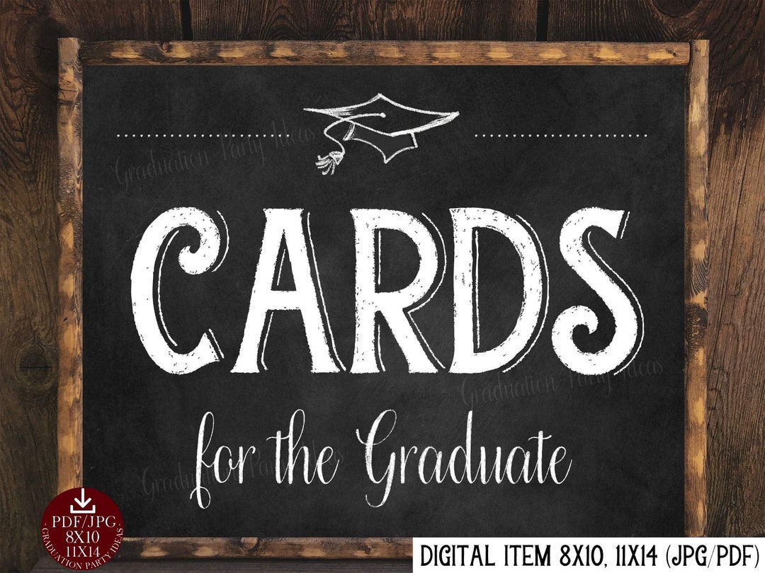 Cards for the Graduate Sign PRINTABLE Chalkboard - Etsy