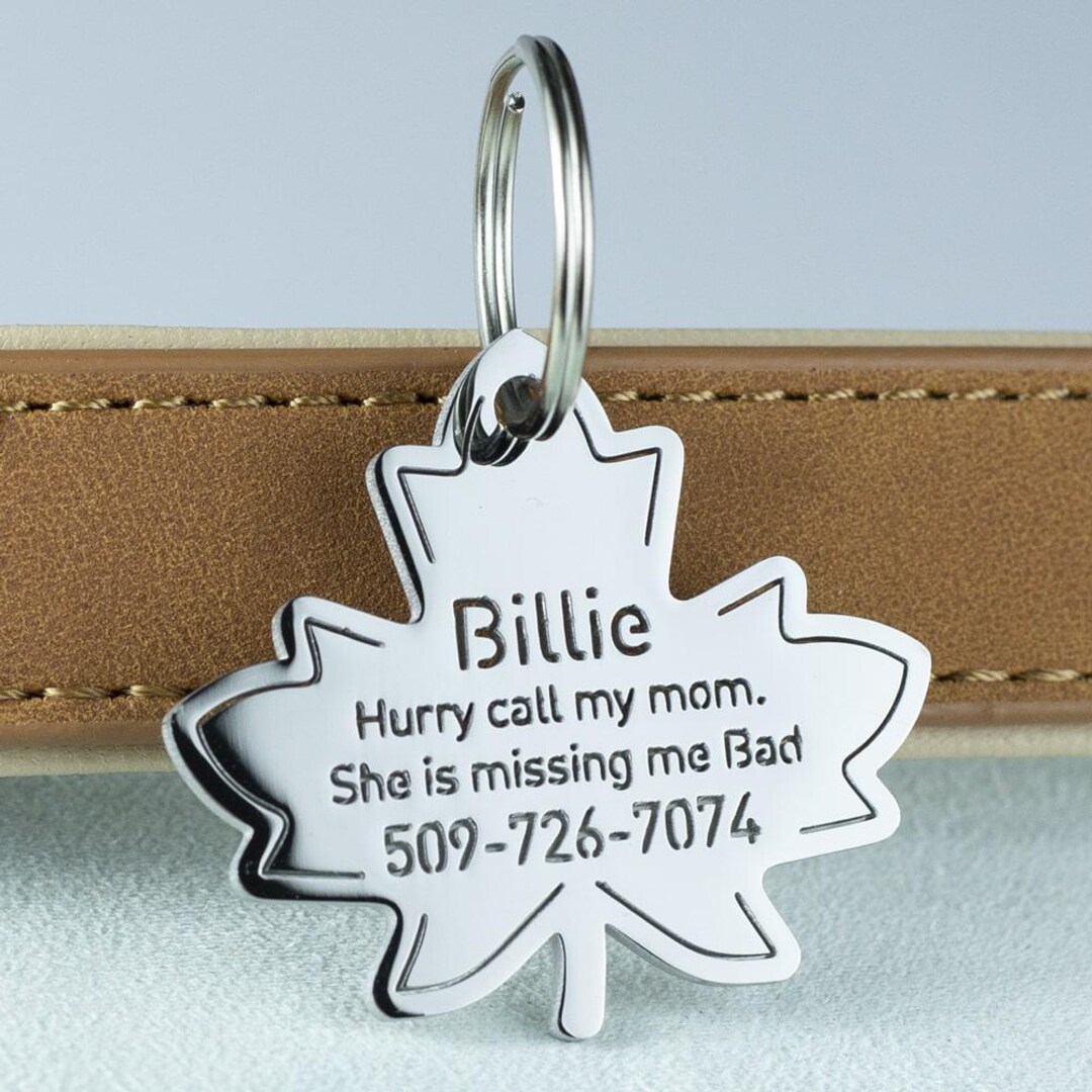 Maple Leaf Dog Tag Maple Leaf Shape Dog Tag Dog Collar Tag Pet Name Tag ...