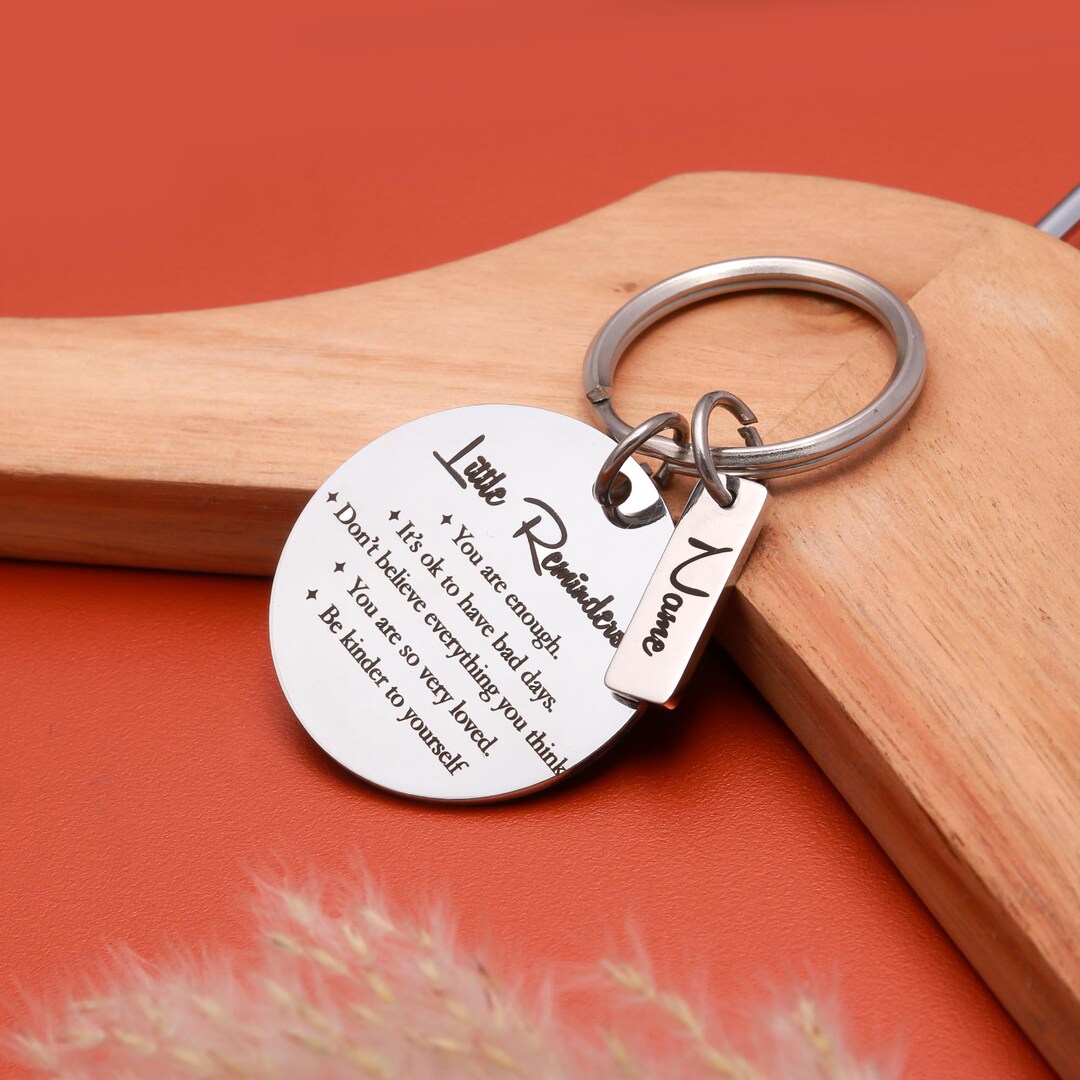 Custom Positive Reminder Stainless Steel Keychain - Personalized ...