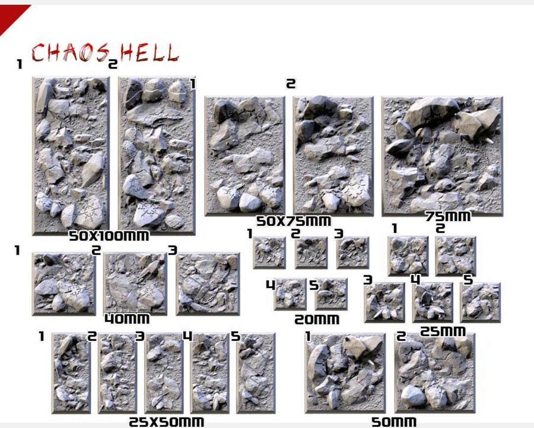 Square Chaos Hell Bases - Multiple Sizes - Magnet Holes - Txarli ...