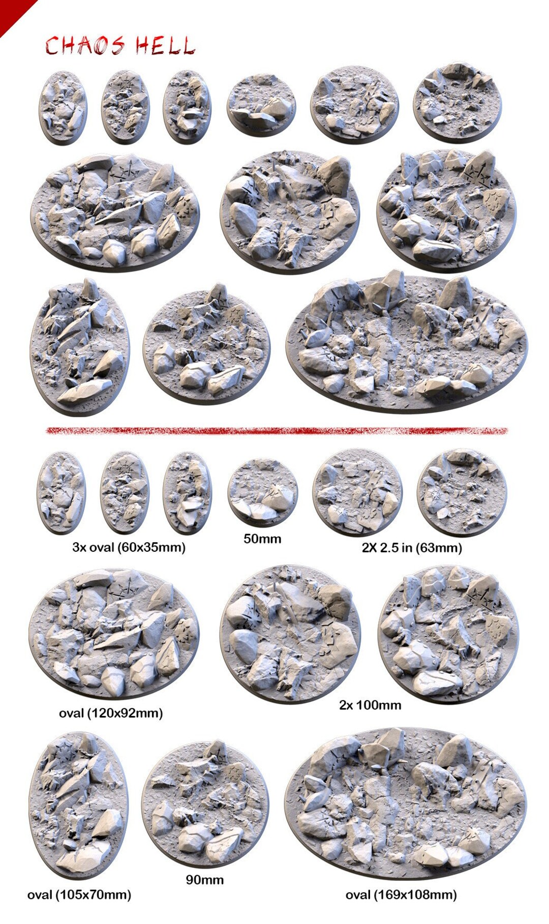 Expanded Chaos Hell Bases - Multiple Sizes - Magnet Holes - Txarli ...