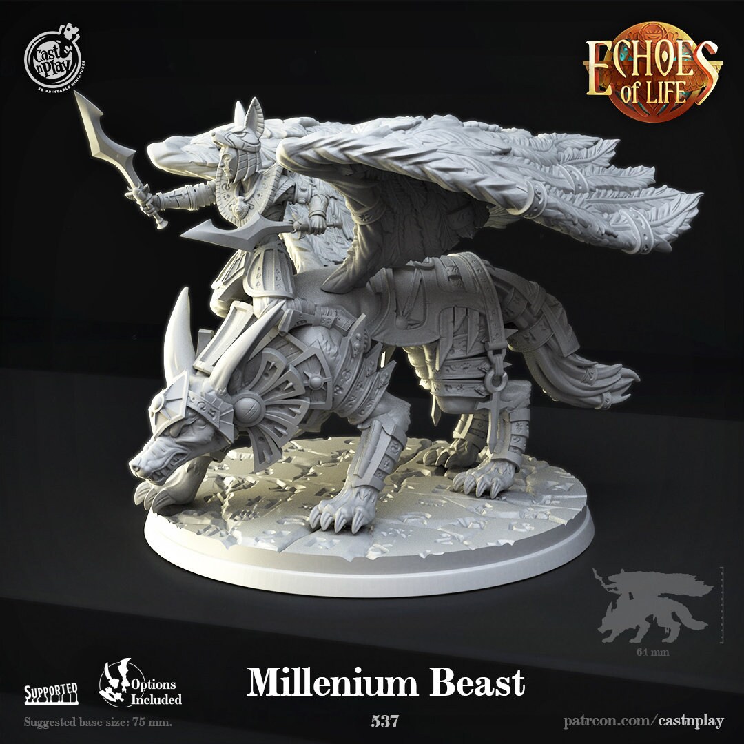 Millennium Beast Miniature - Winged Sphinx Mount, D&D RPG - Etsy