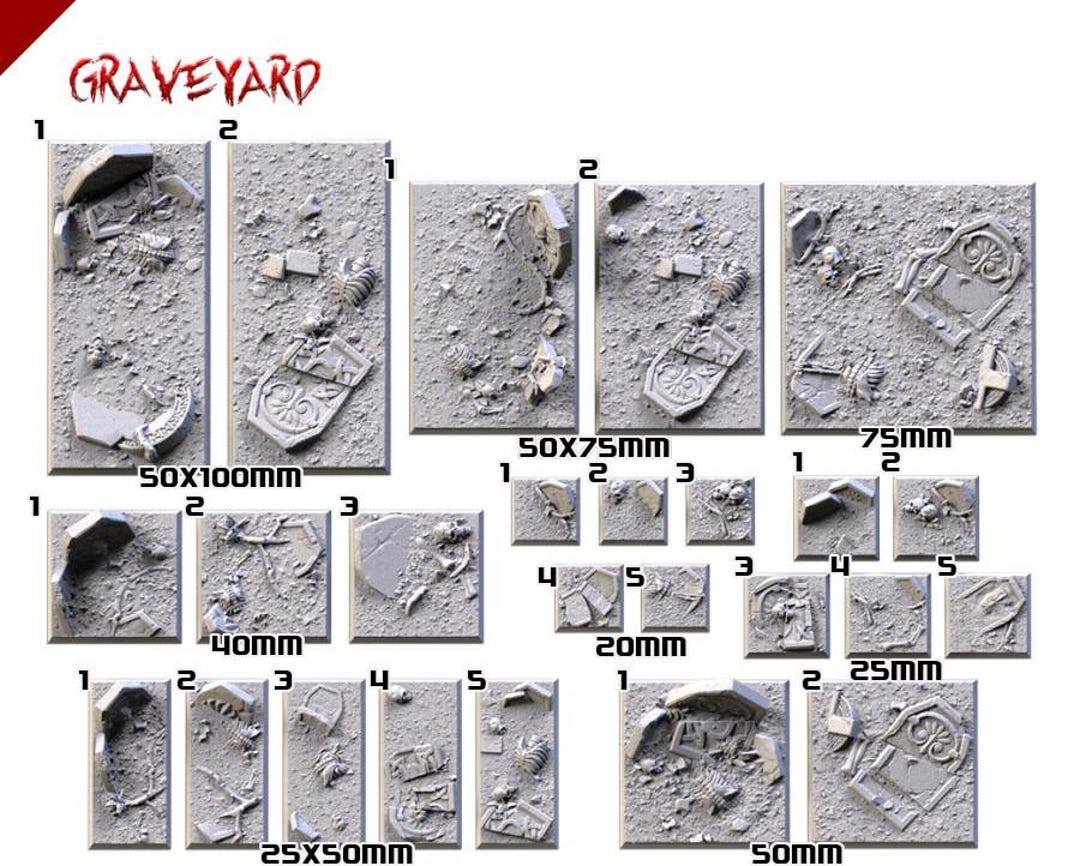 Square Graveyard Bases - Multiple Sizes - Magnet Holes - Txarli Factory ...