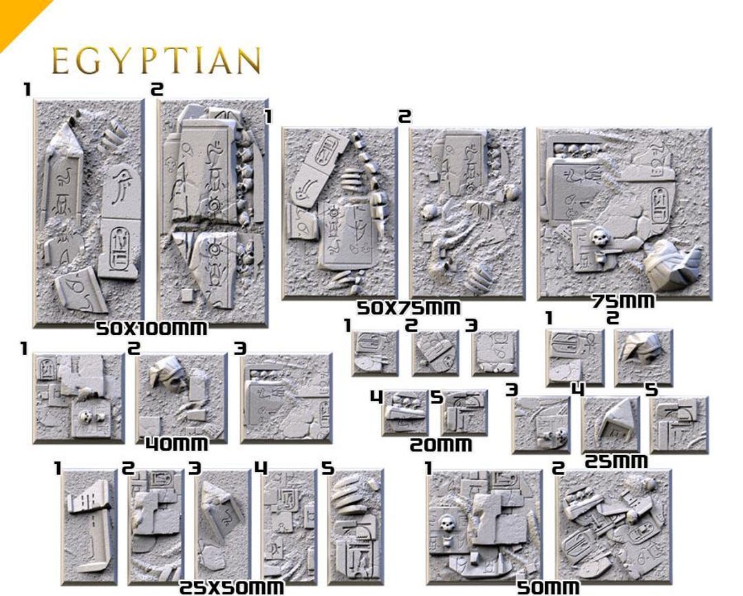 Square Egyptian Bases - Multiple Sizes - Magnet Holes - Txarli Factory ...