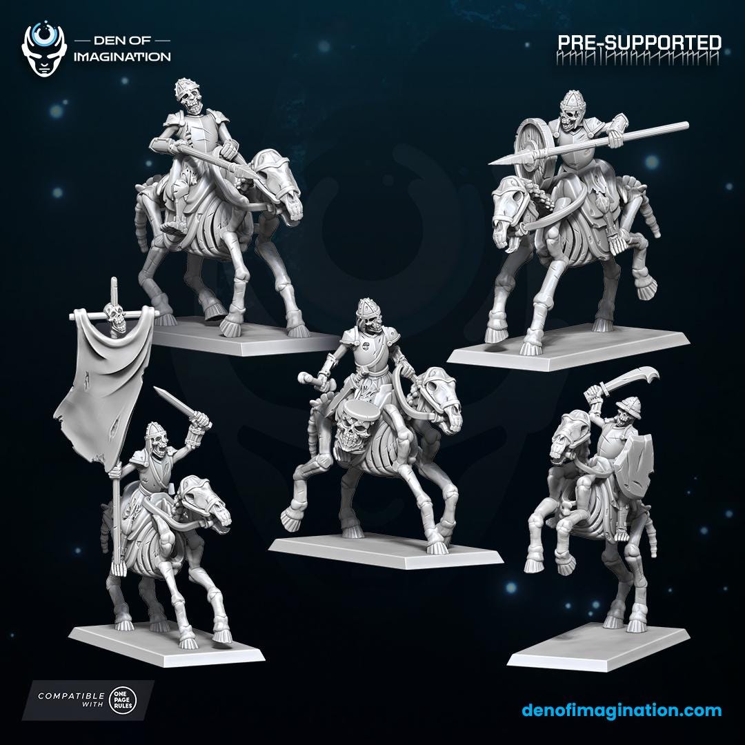Undead: Skeleton Horsemen 5 Models Den of Imagination - Etsy