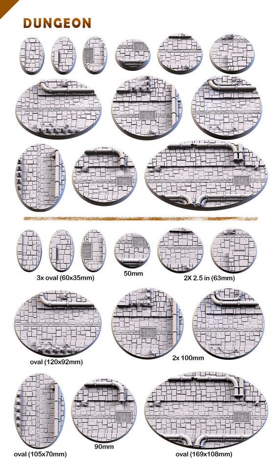 Expanded Dungeon Bases Multiple Sizes Magnet Holes - Etsy