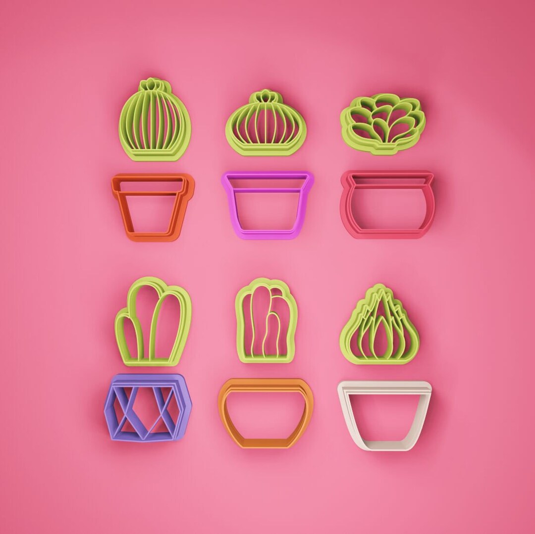 Cactus Succulent Polymer Clay Cutter | Flower Clay Cutter | Plant Pot ...