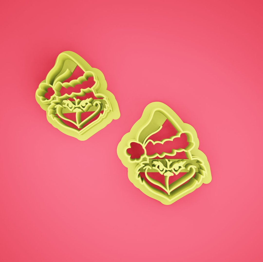 Christmas Grinch Face Polymer Clay Cutter Christmas Shape Cutter ...