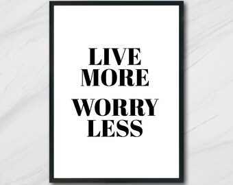 Worry Less Poster - Etsy