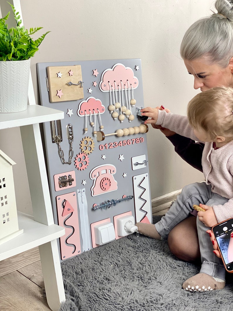 Wooden Busy Board for Girl Activity Board for Baby Toddler | Etsy