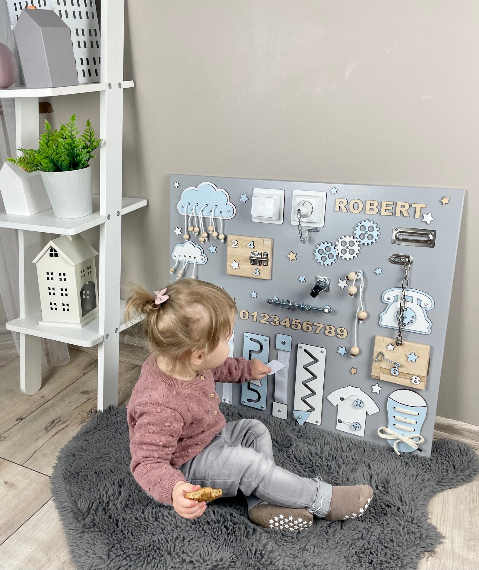 Personalized Busy Board for Toddler, Activity Board, Developing Board ...