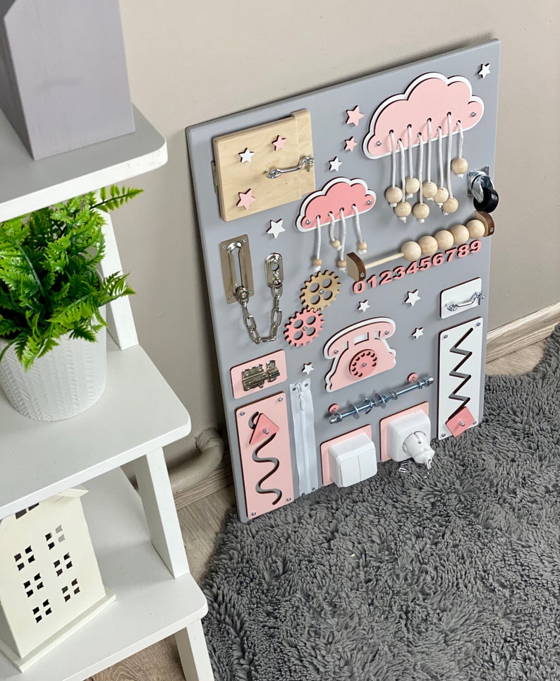 Toddler Educational Wooden Toy Fidget Board Montessori Busy - Etsy