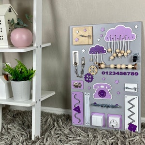 Wooden Busy Board for Girl, Activity Board for Baby, Toddler Developing ...