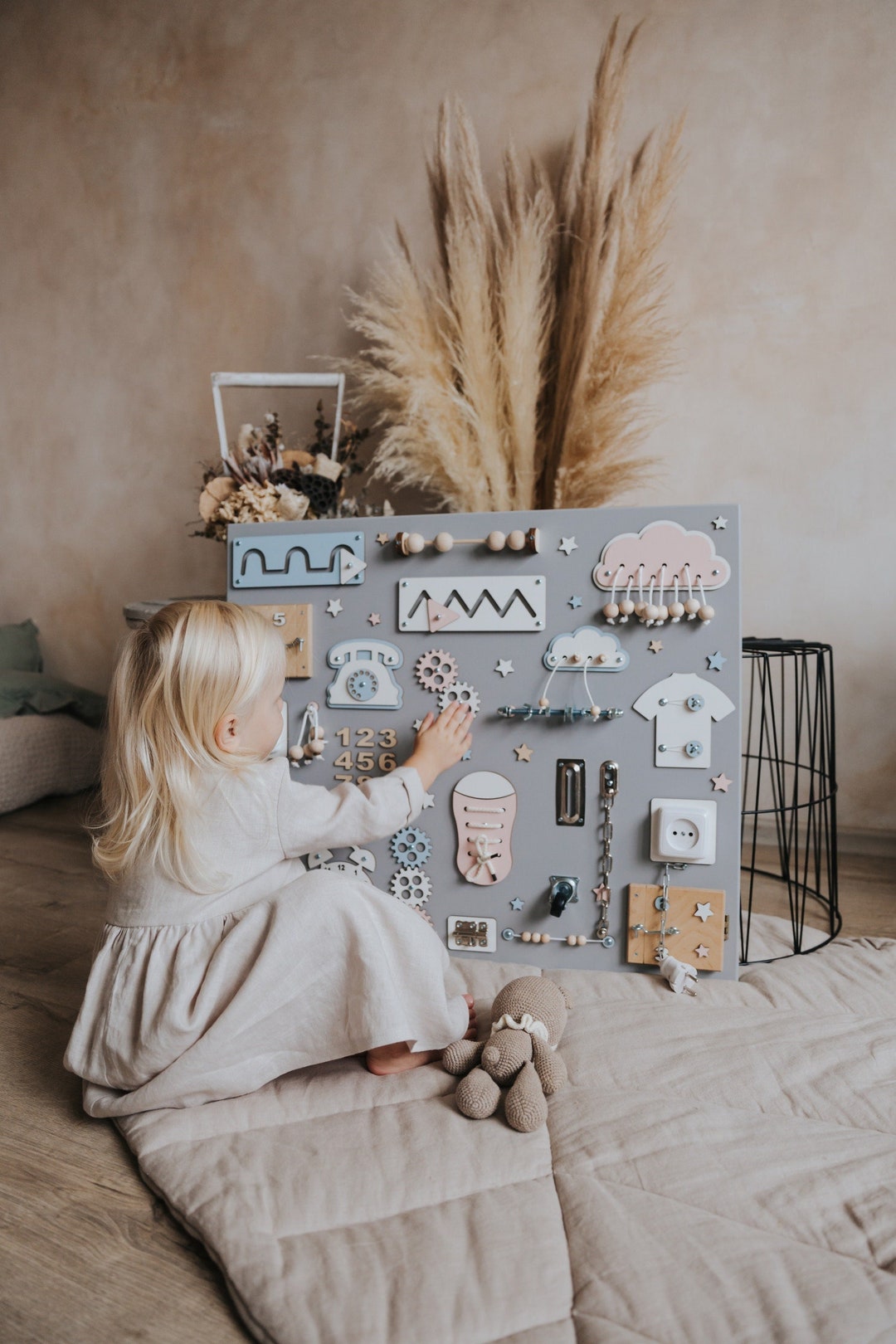 Personalized Busy Board, Busy Board 1 Year Old, Montessori Busy Board ...