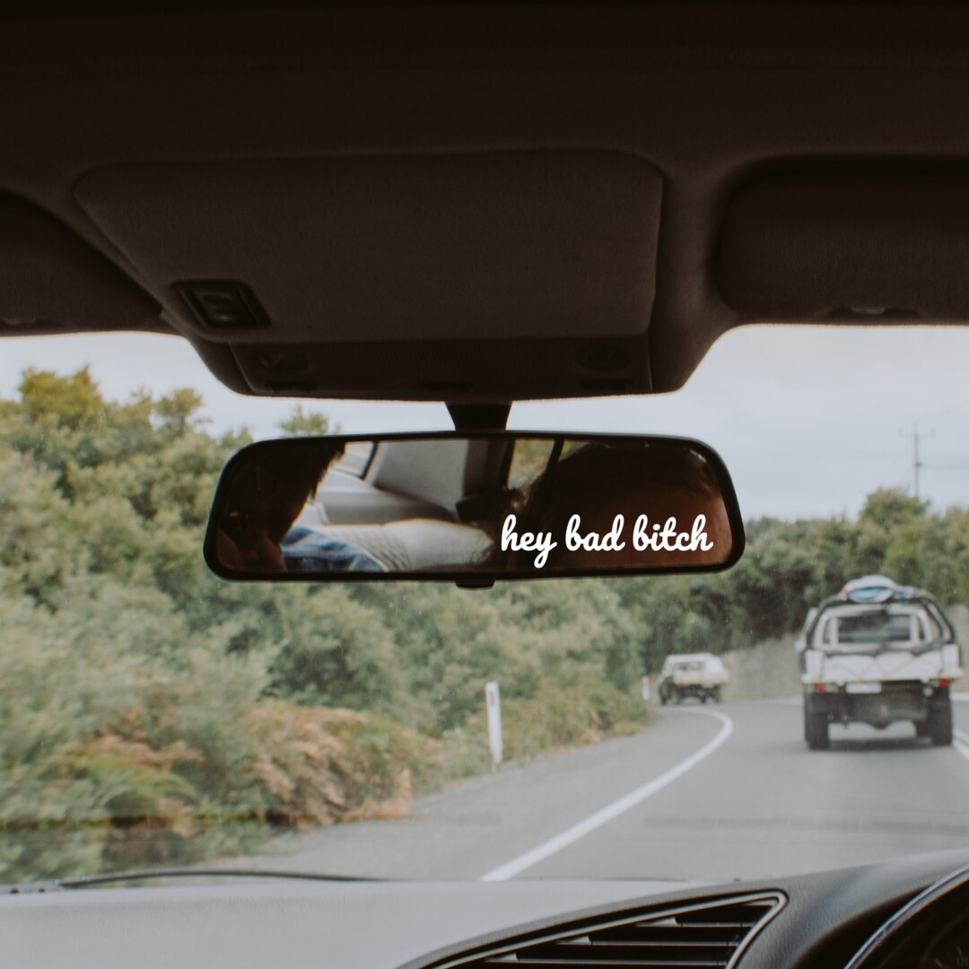 Hey Bad Bitch Sticker Rear View Mirror Sticker for Car Small Sticker ...