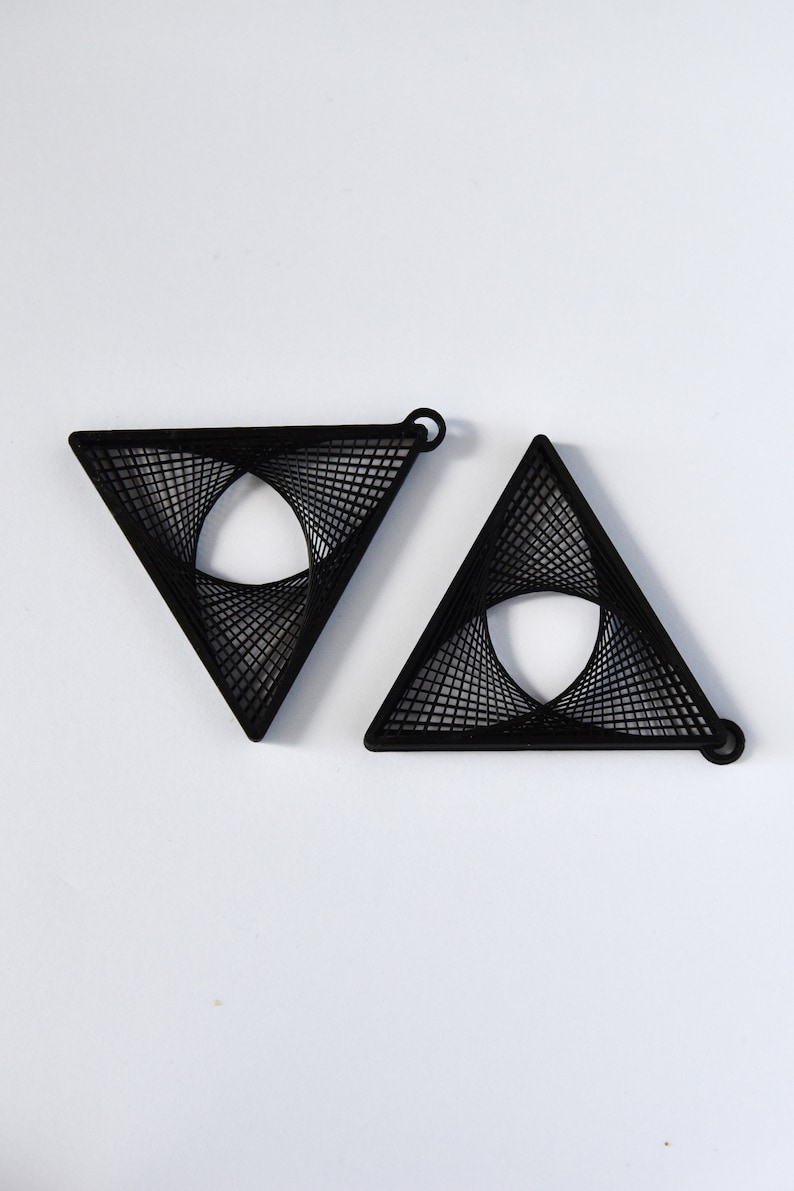 3d Printed Earrings. Polygon Triangle - Etsy