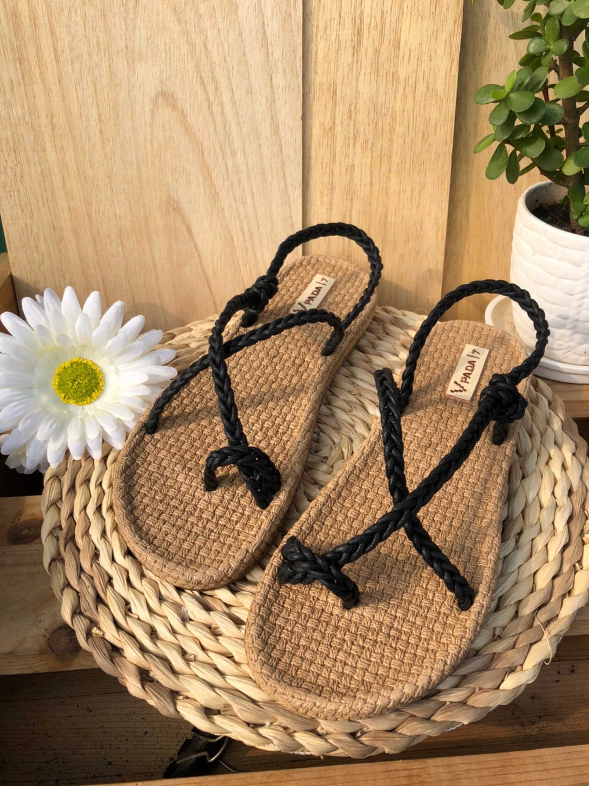 Strappy Sandals Women , Woven Rope Flat Sandals, Beach Summer Outdoor ...
