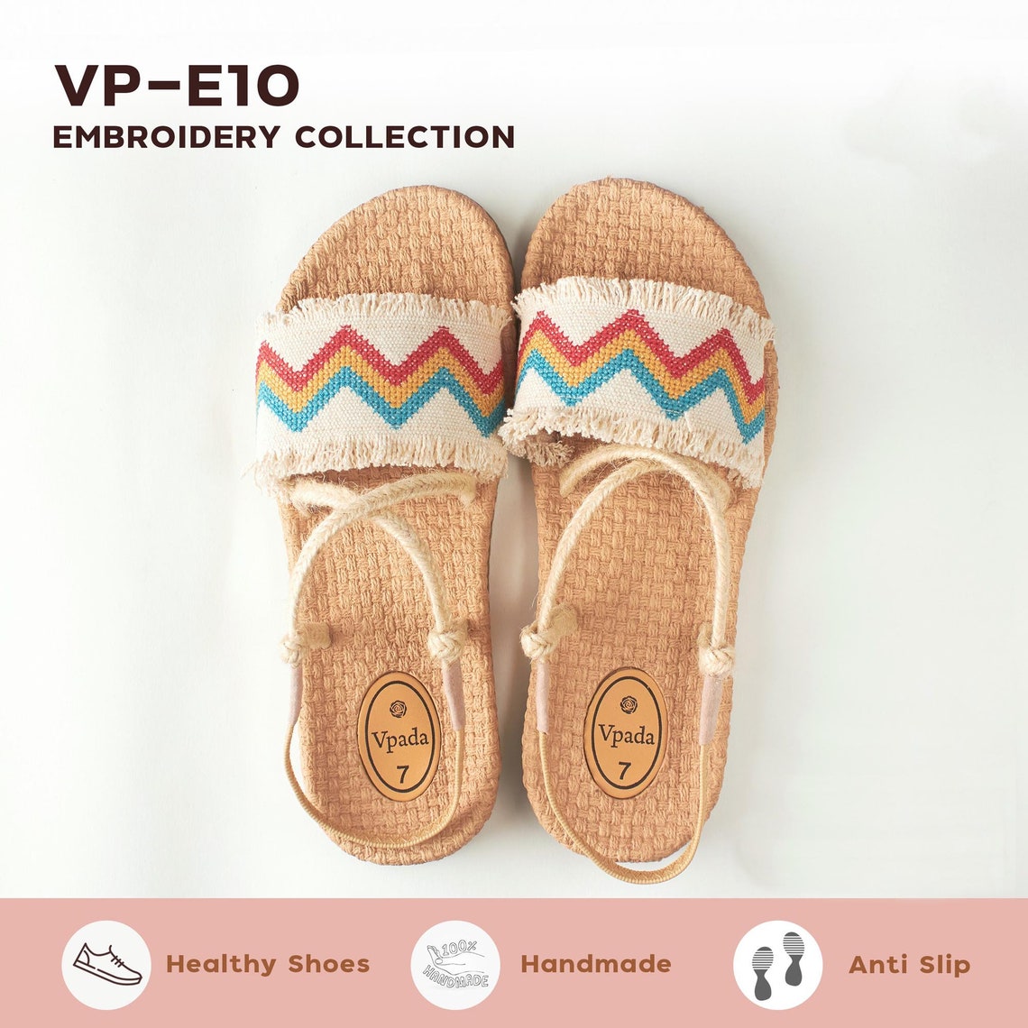 Sandals Women, Cute Embroidery Sandals, Sandals Ladies, Handmade ...