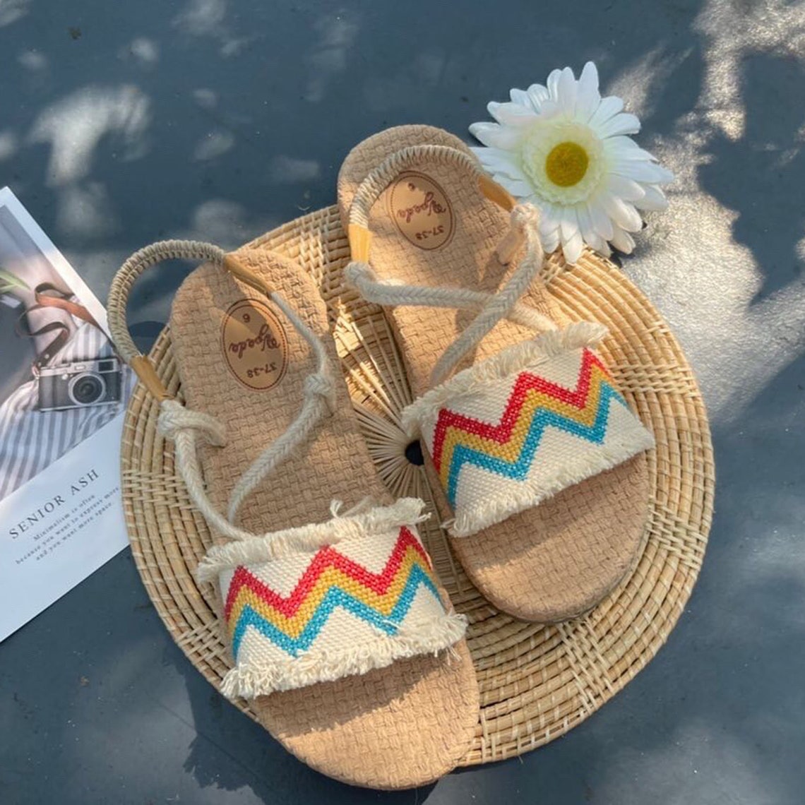 Sandals Women, Cute Embroidery Sandals, Sandals Ladies, Handmade ...