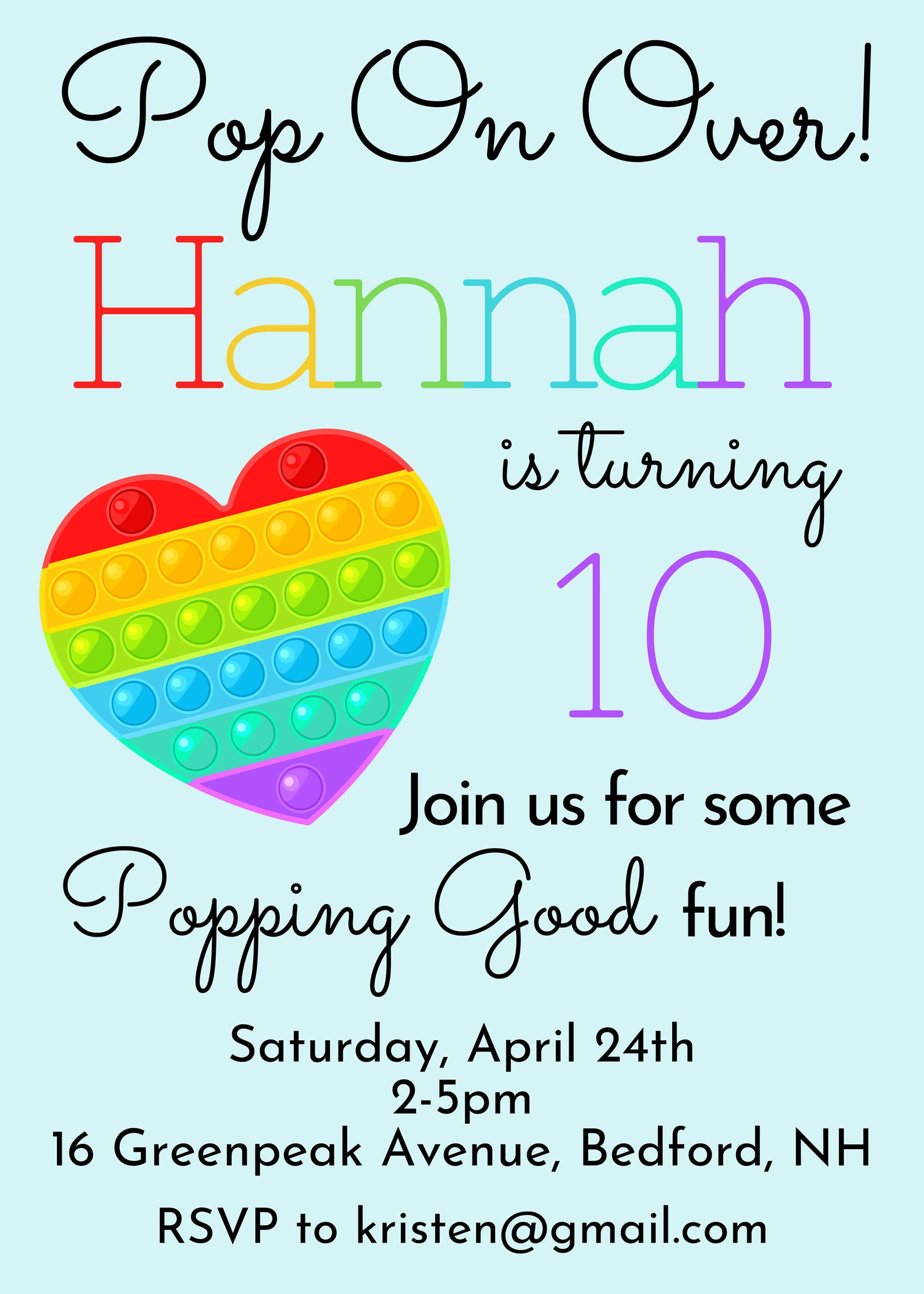 Pop It Birthday Party Invitation, Editable Pop It Invitation, Fidget ...