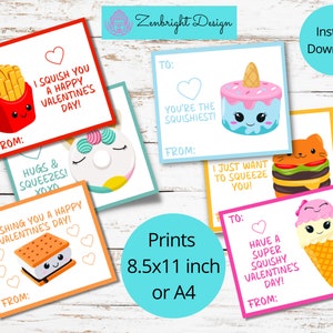 Kids Valentines, Printable Valentines, Squishy Valentine's Day Cards ...