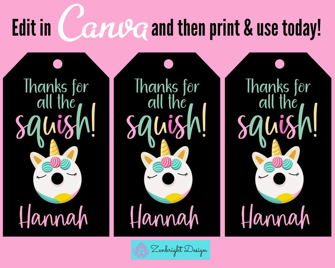 Squishy Favor Tags, Squishies Birthday, Kawaii Squishy Favor Tags ...