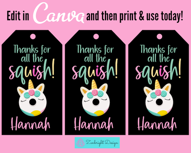 Squishy Favor Tags Squishies Birthday Kawaii Squishy Favor | Etsy