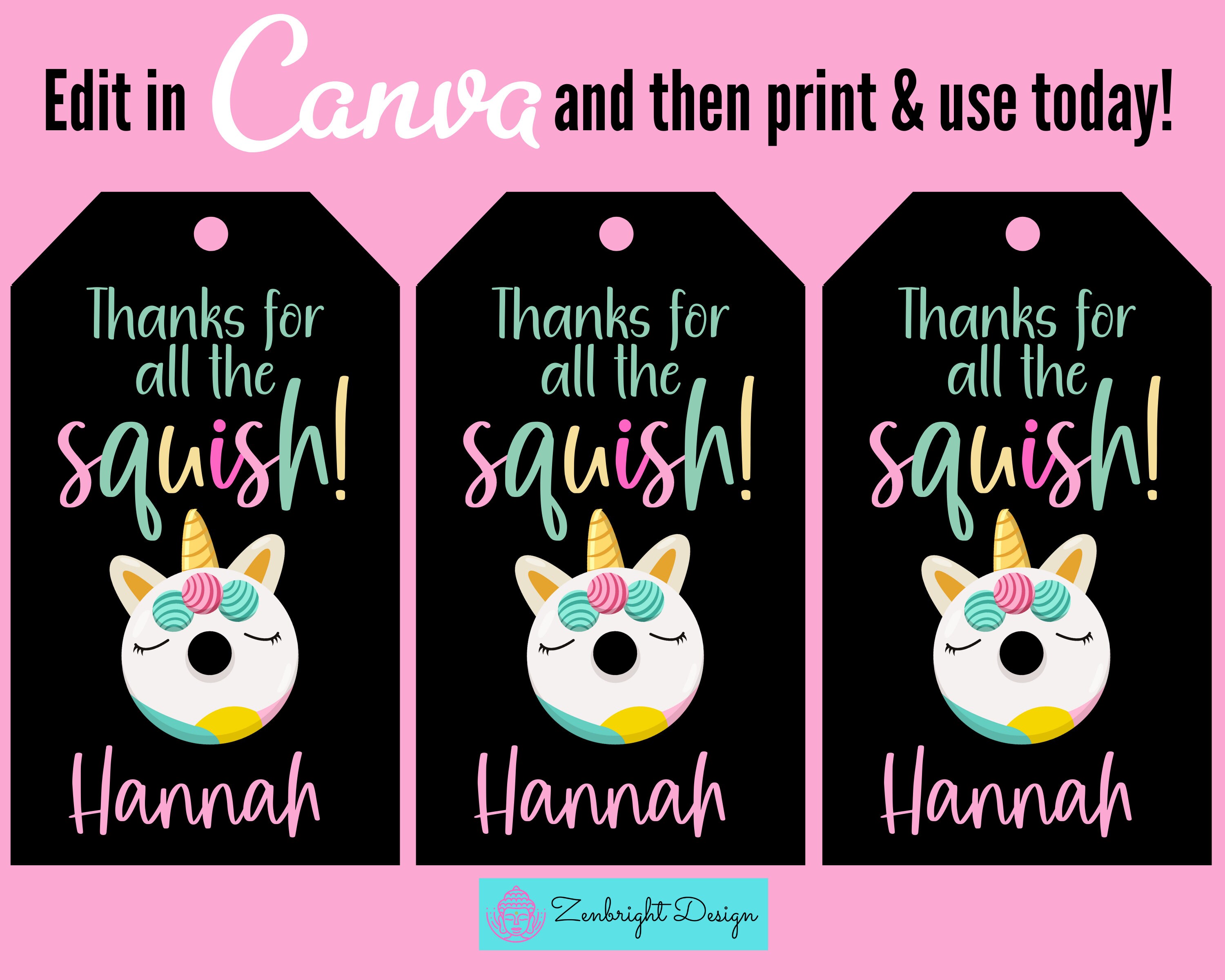 Squishy Favor Tags, Squishies Birthday, Kawaii Squishy Favor Tags ...