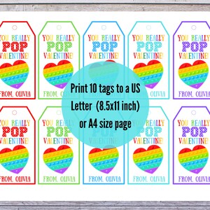 Pop It Valentines, Valentines Gift Tags, Pop It Valentines Gift Tag ...