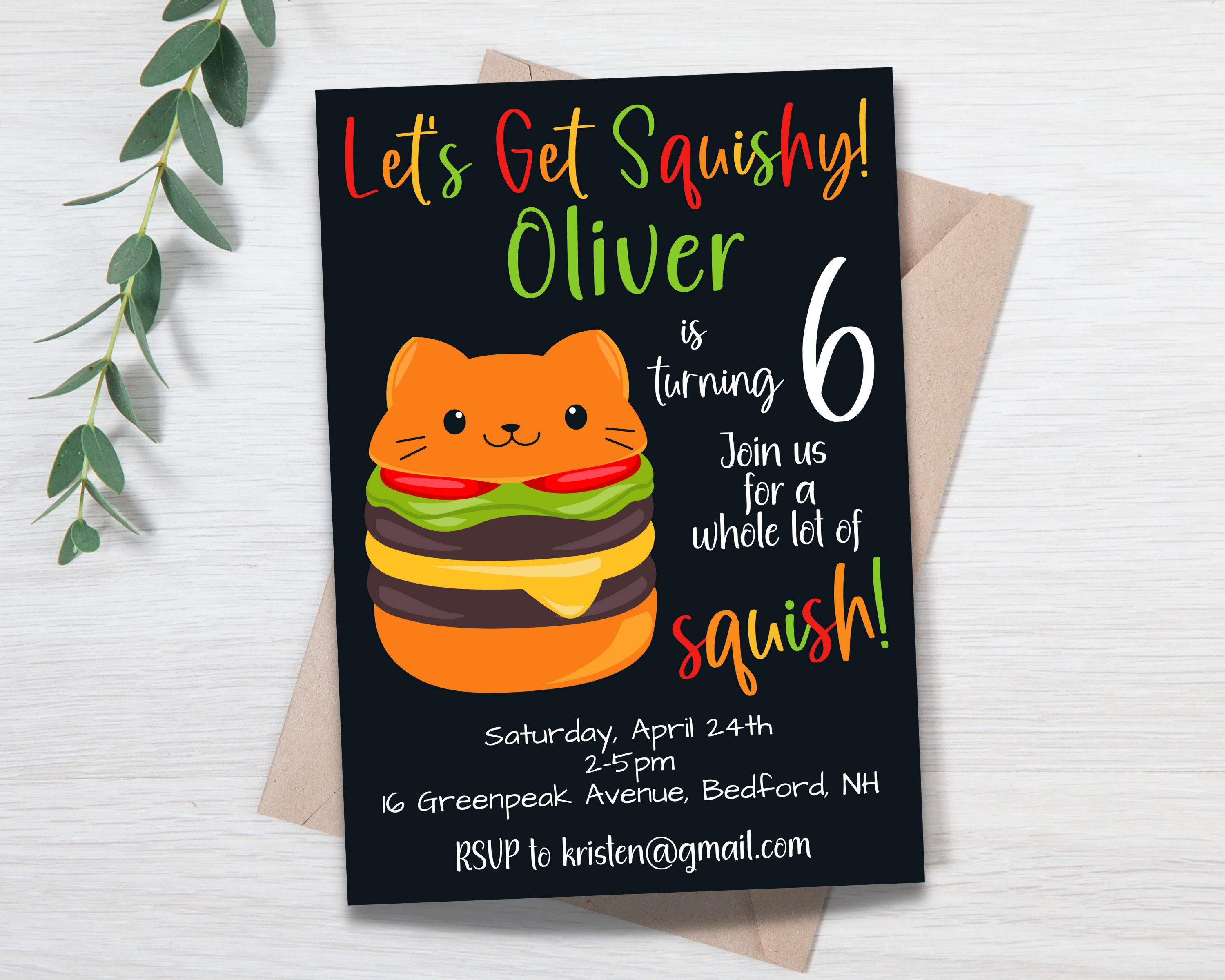 Squishy Invitation, Squishy Birthday Party, Squishies Birthday, Squishy ...