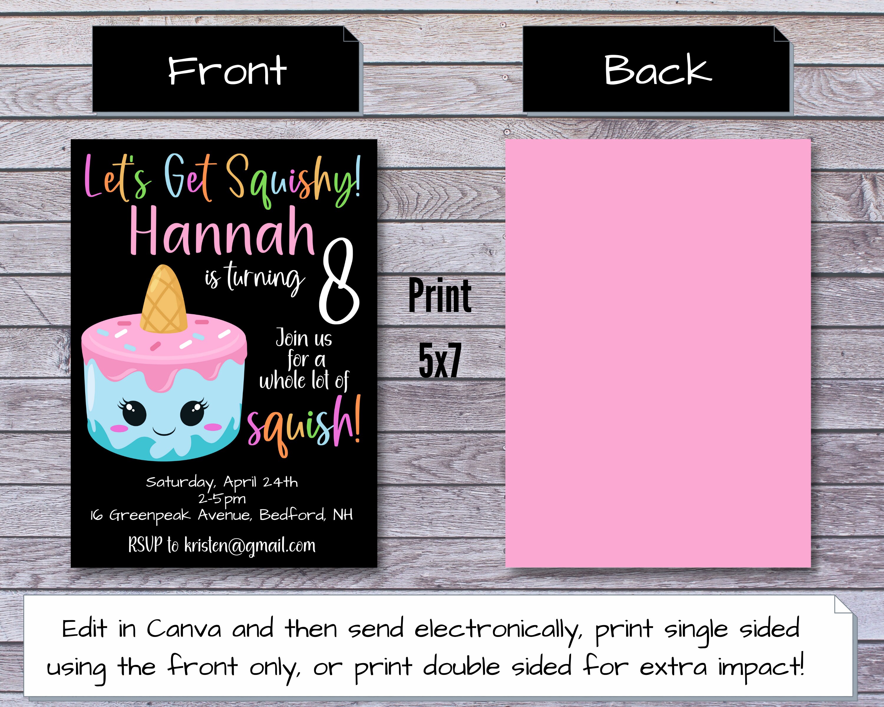 Squishy Invitation, Squishy Birthday Party, Squishies Birthday, Kids ...